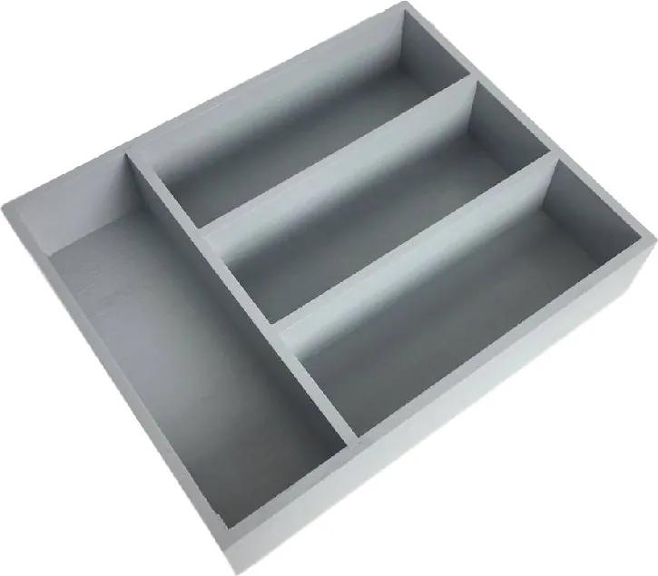 Dřevobox Organizér na příbory 25x31x7 cm - šedý | BIANO
