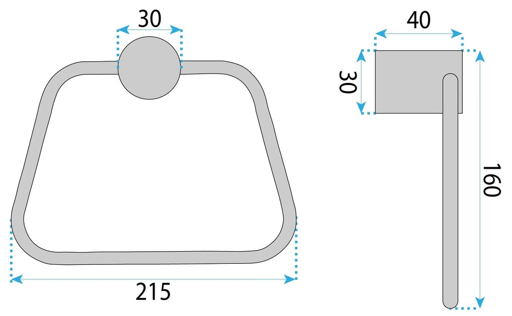 Rea Tomi, věšák na ručník, zlatá matná, REA-88079