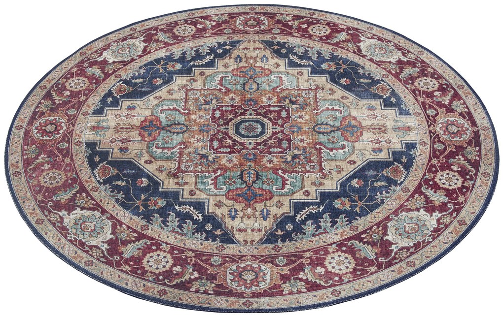 Hanse Home, Kusový koberec Asmar 104017 Indigo/Blue kruh, 160x160 (průměr) kruh, modrá, obývací pokoj
