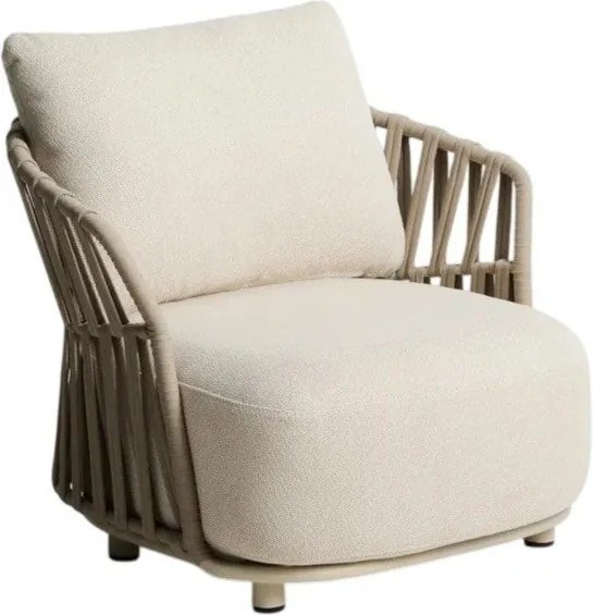 Krémové/taupe polstrované zahradní křeslo Osani – Kave Home