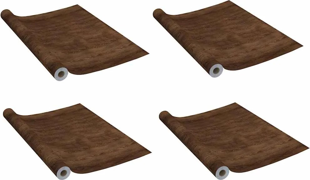 Samolepící tapety na dveře 4 ks tmavý dub 210 x 90 cm PVC 3059643