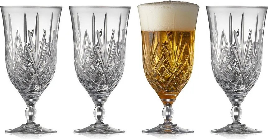 Křišťálové skleničky v sadě 4 ks na pivo 400 ml Melodia – Lyngby Glas