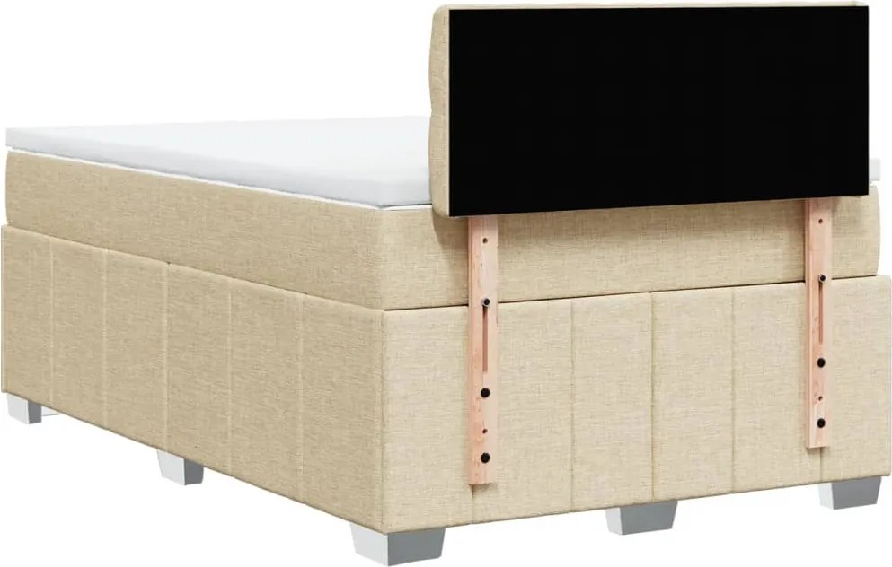 Box spring postel s matrací krémová 120x190 cm textil 3287019