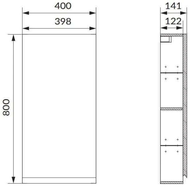 Cersanit Závěsná skříňka moduo 40 antracitová dsm fsc mix sgsch-coc-007574 (S590-073-DSM)
