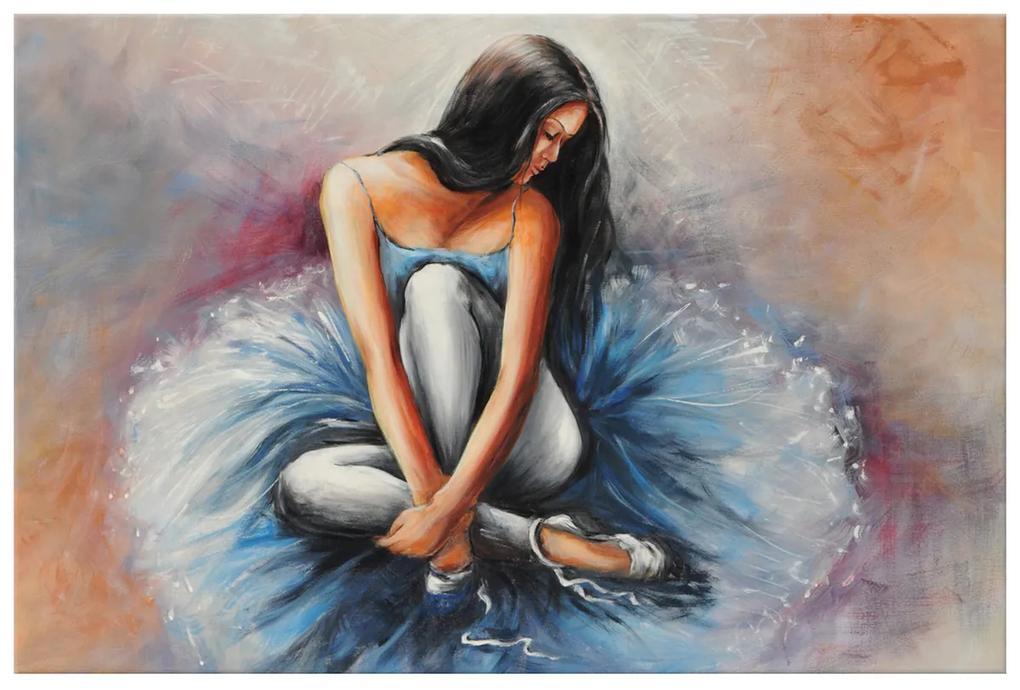 Gario Ručně malovaný obraz Tmavovlasá baletka Rozměry: 100 x 70 cm