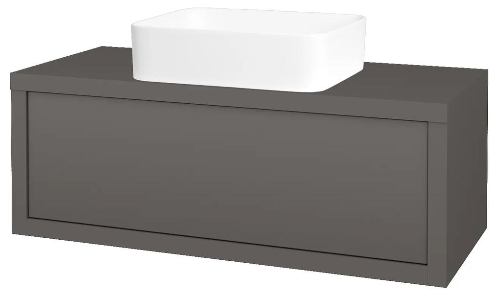 Dřevojas Koupelnová skříň STORM SZZ 100 (umyvadlo Joy) Varianta: L03 Antracit vysoký lesk / L01 Bílá vysoký lesk
