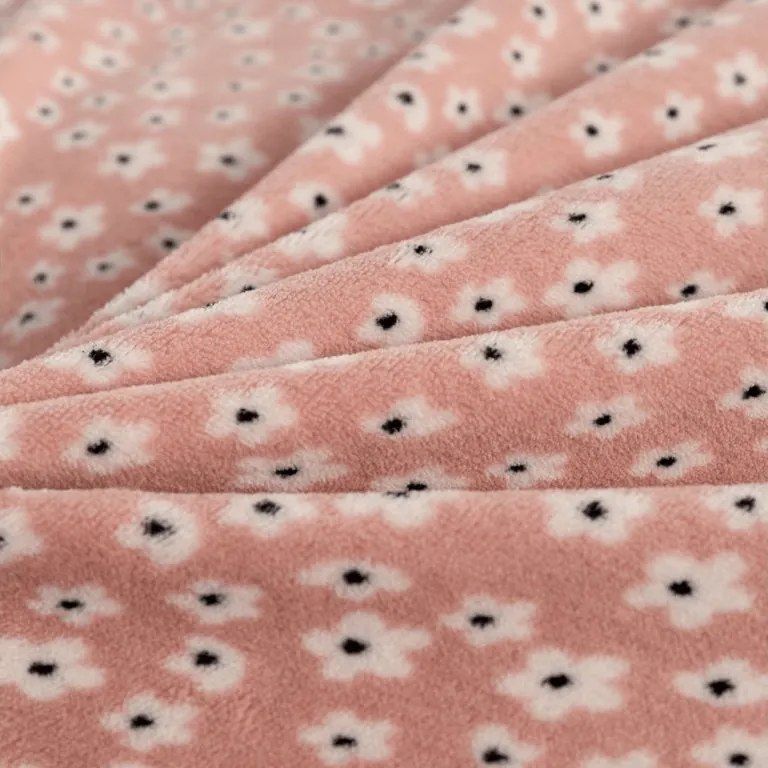 Oboustranné povlečení DUO SENSE DAISELLE růžové mikroplyš/flanel Rozměr povlečení: 2 ks 70 x 90 cm | 200 x 220 cm