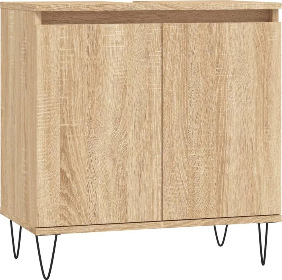 vidaXL 3dílný set koupelnového nábytku kompozitní dřevo [3190278] Barva: Bílá