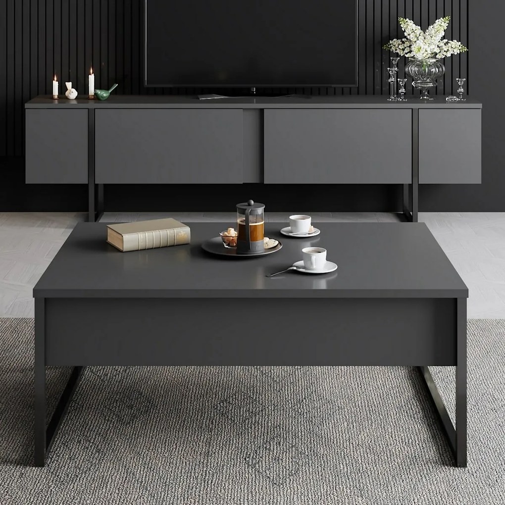 Konferenční stolek Luxe Anthracite and Black