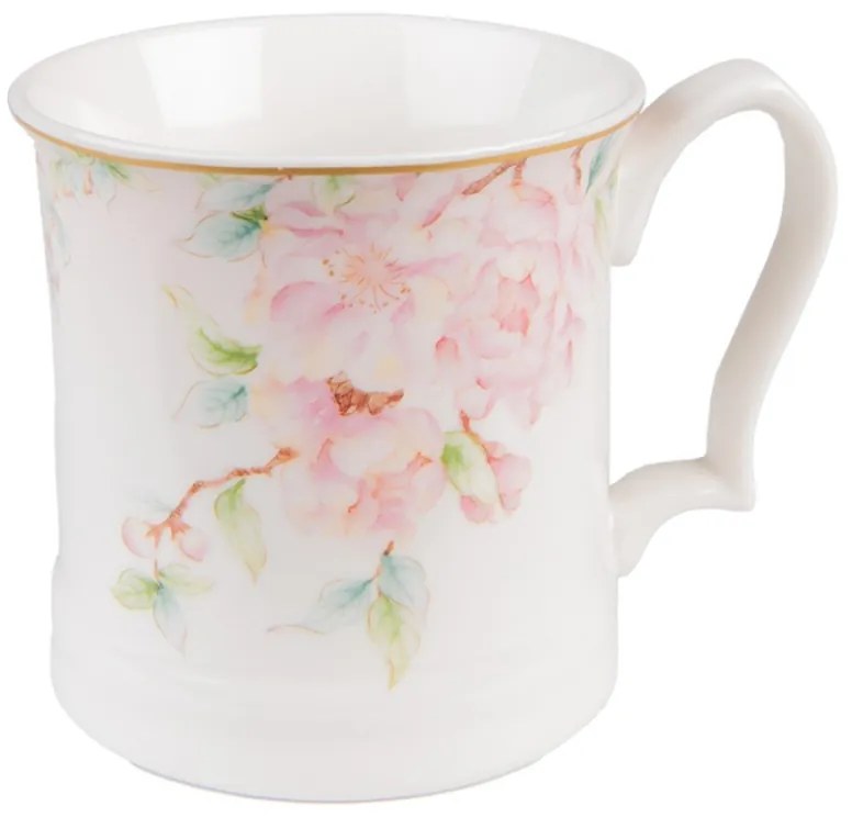 Porcelánový hrnek s růžovými květy Rosa – 414 ml