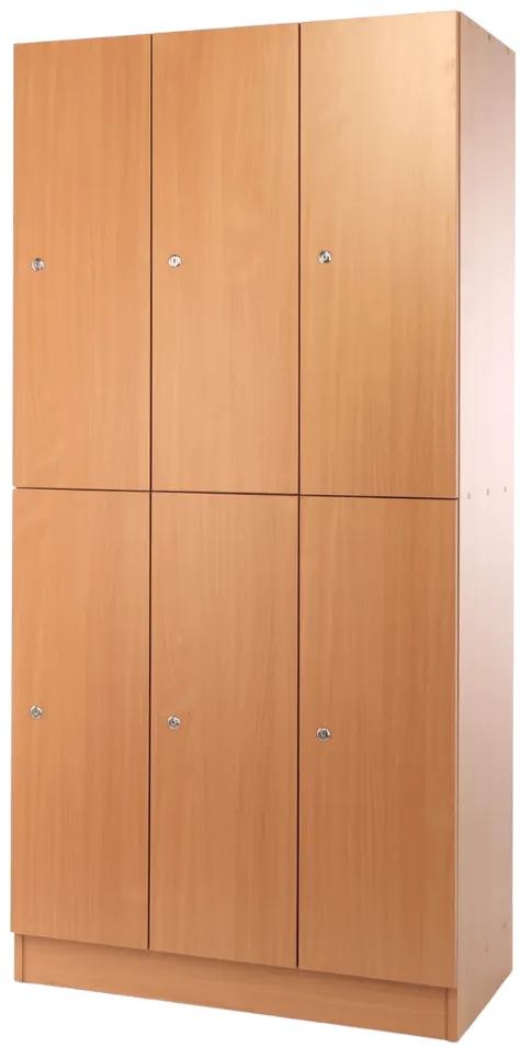 Dřevěná šatní skříňka Visio 90 x 44 x 185 cm - 6 oddílů Barva: Javor