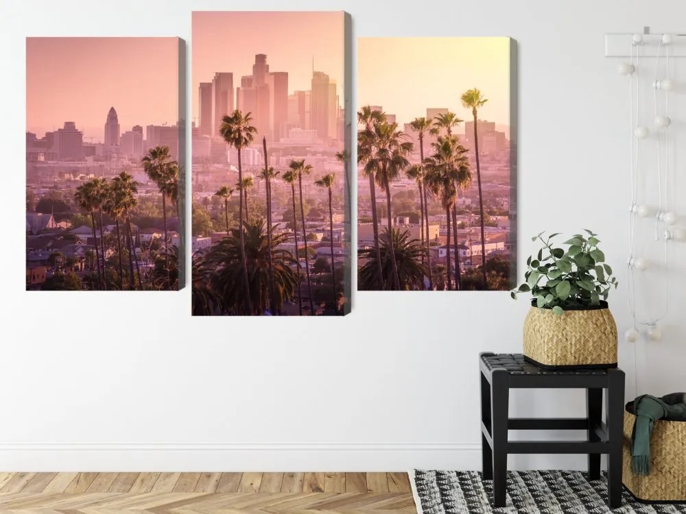 Vícedílný obraz Centrum Los Angeles Při Západu Slunce Nedostatek Nedostatek Plátno Canvas 150x100