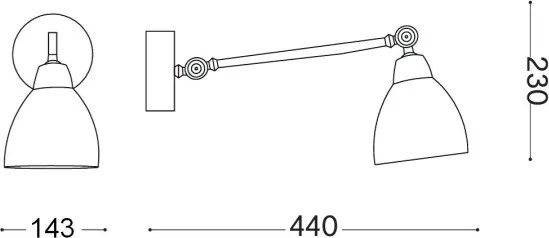 Ideal Lux - Nástěnná lampa NEWTON 1xE27/42W/230V černá