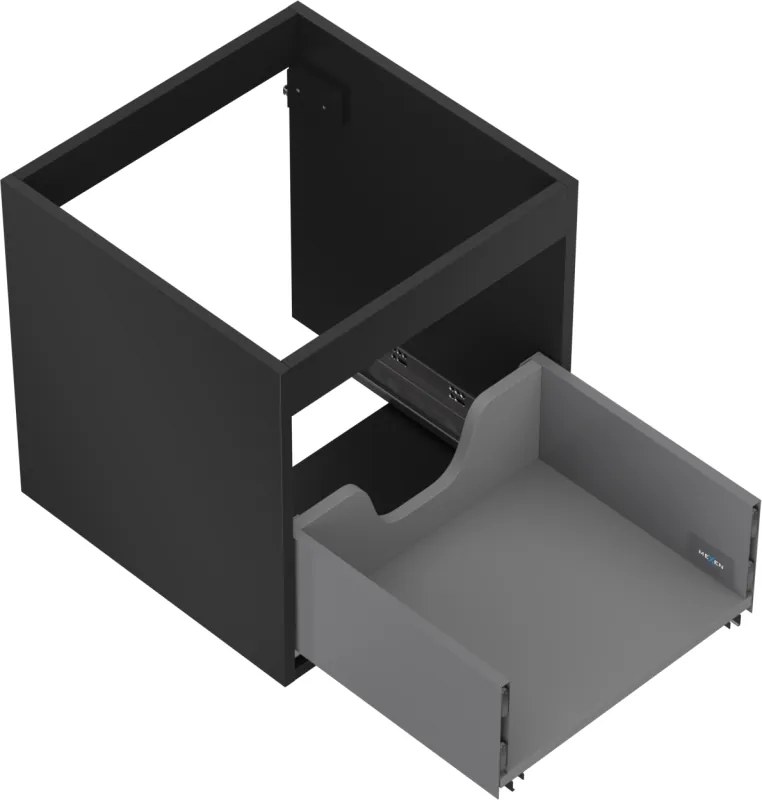Mexen Box-A, závěsná skříňka 45 cm, 1 zásuvka, černá matná, 91AX0-0450-470-1-71