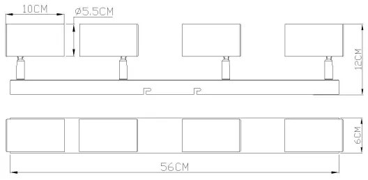 Globo 57911-4P - Bodové svítidlo ROBBY 4xGU10/35W/230V oranžová