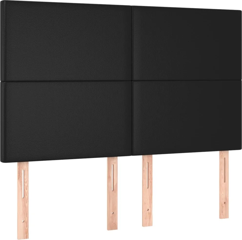 Box spring postel s matrací a LED černá 140 x 190 cm umělá kůže 3135819