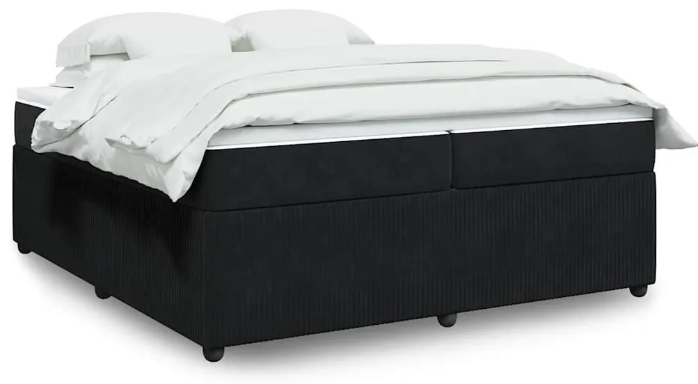 Box spring postel s matrací černá 200x200 cm samet 3285664
