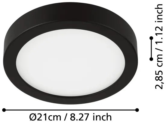 Eglo 900644 - LED Koupelnové stropní svítidlo FUEVA LED/17W/230V IP44 černá