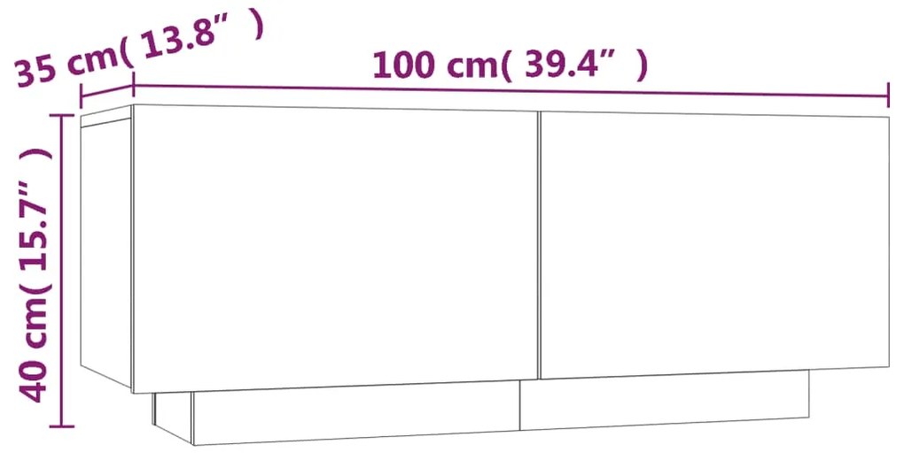 TV skříňka kouřový dub 100 x 35 x 40 cm kompozitní dřevo - Default Title