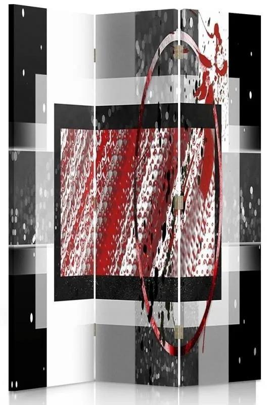 Ozdobný paraván Abstraktní béžová hnědá - 110x170 cm, třídílný, obustranný paraván 360°