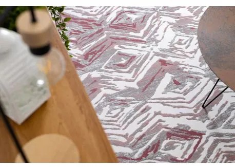 koberec AKRYL DIZAYN 121 světle šedá / světle růžová velikost 100x300 cm | krásné koberce cz