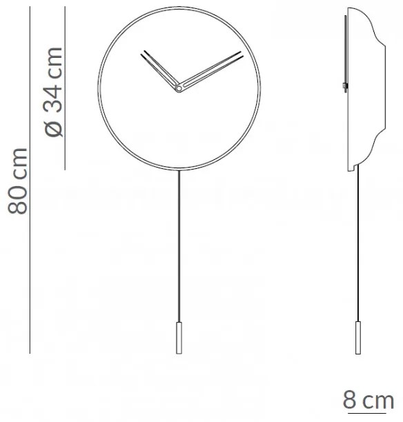 Designové nástěnné kyvadlové hodiny Nomon Swing G 80cm