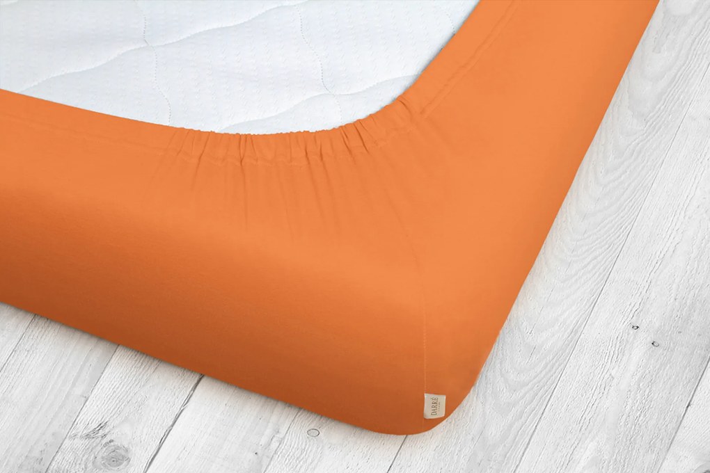 Jersey prostěradlo středně oranžové na výšku matrace do 20 cm Velikost: 100 x 200