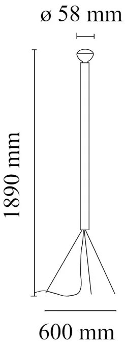 Flos Luminator, nadčasová stojací lampa se stmívačem, 1x105W E27, antracit, výška 189cm