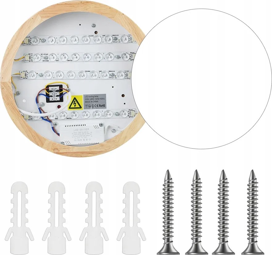 Závěsná lampa Stropní svítidlo Led Dřevěná lampa Dřevo 3 v 1 barva Dubový spoj