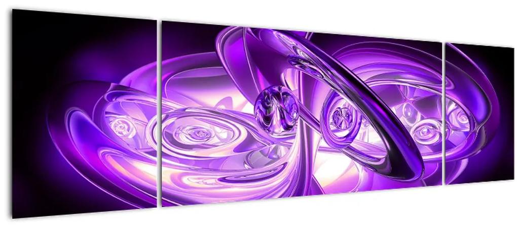 Obraz fialových fraktálů (170x50 cm)