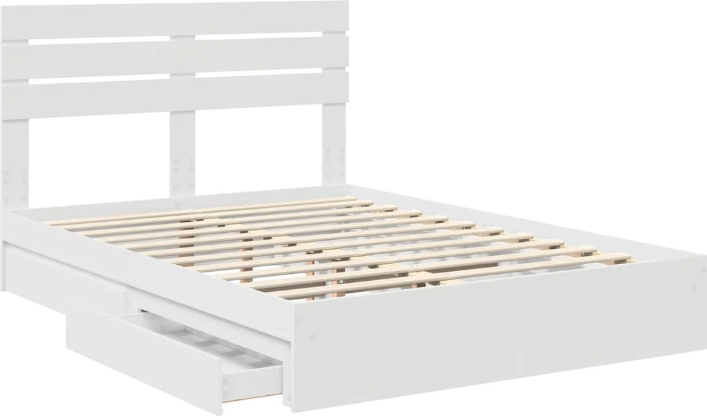 Postel s úložným prostorem Bílá 160 x 200 cm Kompozitní dřevo 3411554