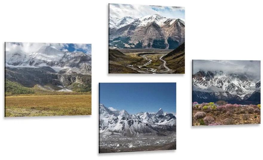 Set obrazů pro milovníky hor Varianta: 4x 40x40