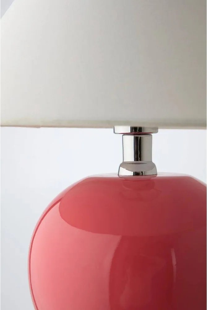 Růžová/krémová keramická stolní lampa (výška 29 cm) Karamell – Jotex
