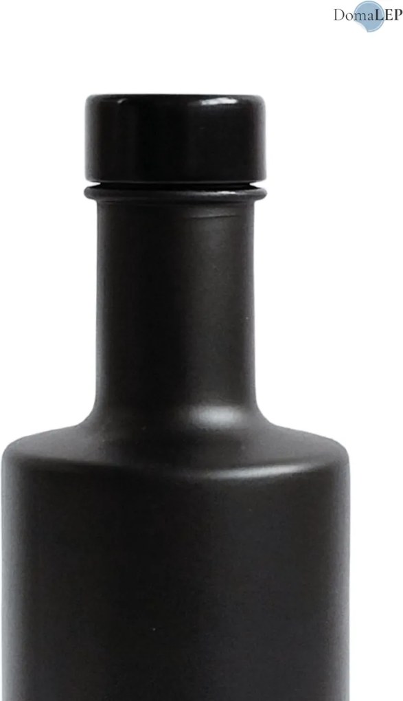 Skleněná láhev na olej 200 ml černá matná s černým uzávěrem VILO