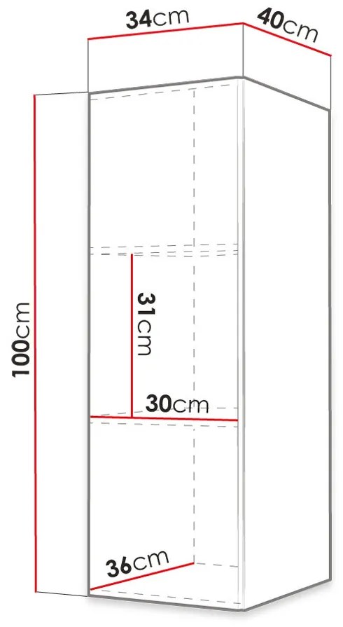 Závěsná skříňka LONZO 1 - černá