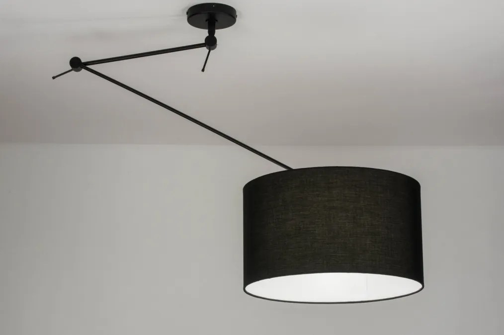 Závěsné designové černé svítidlo nad stůl Snap Light Black and Black