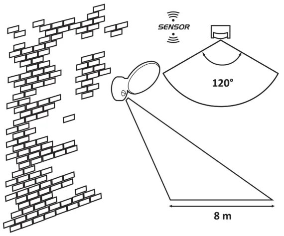 Rabalux 8135 - LED Venkovní nástěnné svítidlo senzor VARNA LED/12W/230V IP54