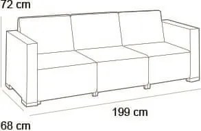 Třímístná zahradní pohovka KETER California 3-Seater Sofa- 199 x 68 x 72 cm - cappuccino