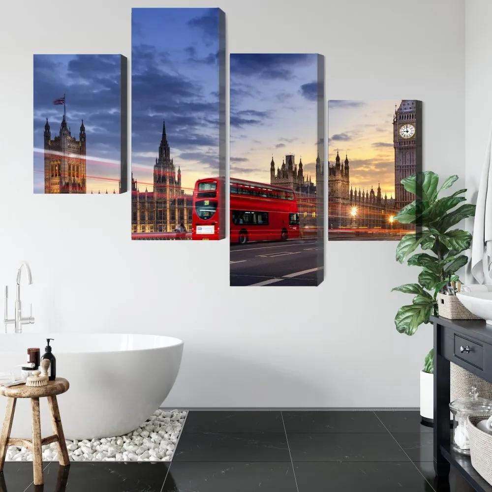 Vícedílný obraz Panorama Westminster A Big Ben, Londýn Nedostatek Nedostatek Přírodní plátno 160x100