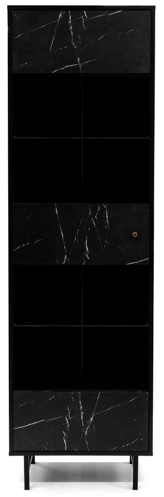 Vitrína Verona WIT60 (černá + černý mramor). 1051912