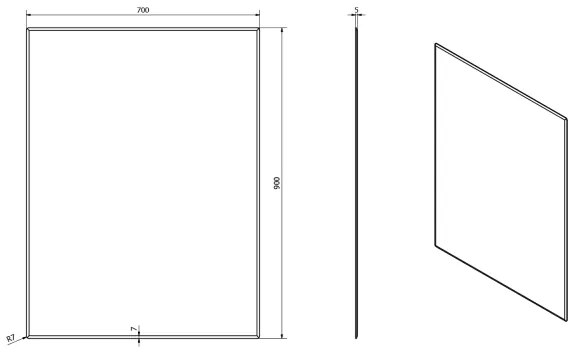 Sapho - Zrcadlo ACCORD 70x90 cm