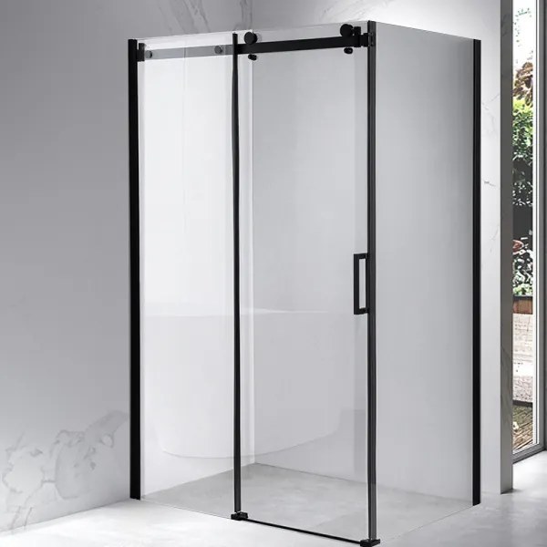 BPS-koupelny Obdélníkový sprchový kout HYD-OK14C 120x90 černá/transparent - bez vaničky