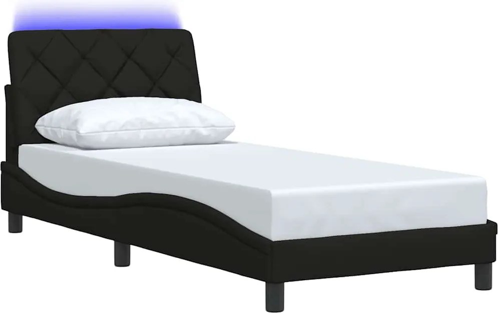 Rám postele s LED bez matrace černý 90x190 cm Látka 3310638
