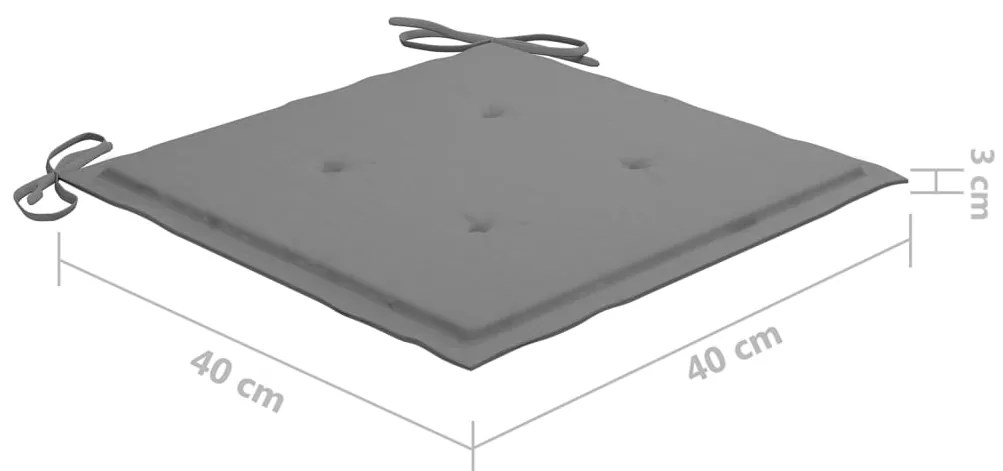 vidaXL Marketos 3dílný skládací zahradní jídelní set s poduškou masivní teak