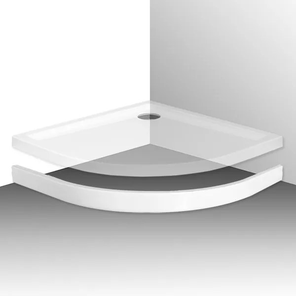 Čtvrtkruhová akrylátová sprchová vanička FLAT ROUND 50 mm S 900 × 900 R550 FLAT ROUND/900 8000116