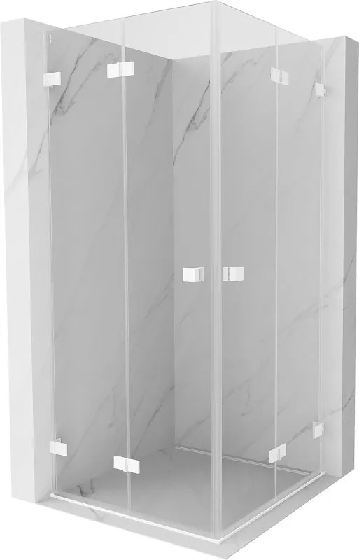 Mexen Lunar-F Duo, skládací sprchový kout 95 x 95 cm, 6mm čiré sklo, bílý profil, 836-095L-095P-20-00