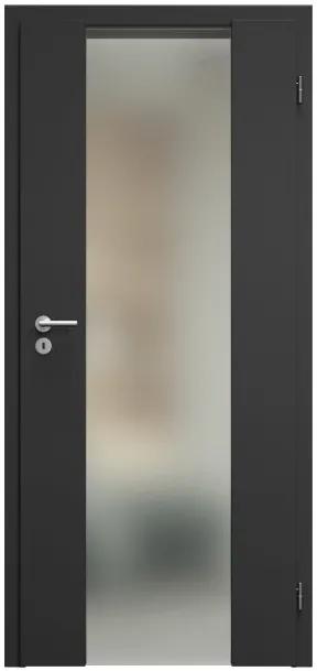 SAPELI HARMONIE KOMFORT M40 - CPL LAMINÁT - OTOČNÉ DVEŘE VČ. ZÁRUBNĚ - černá grafit Průchozí šířka (cm): 110, Průchozí výška (cm): 197, Typ skla: Satináto bílé