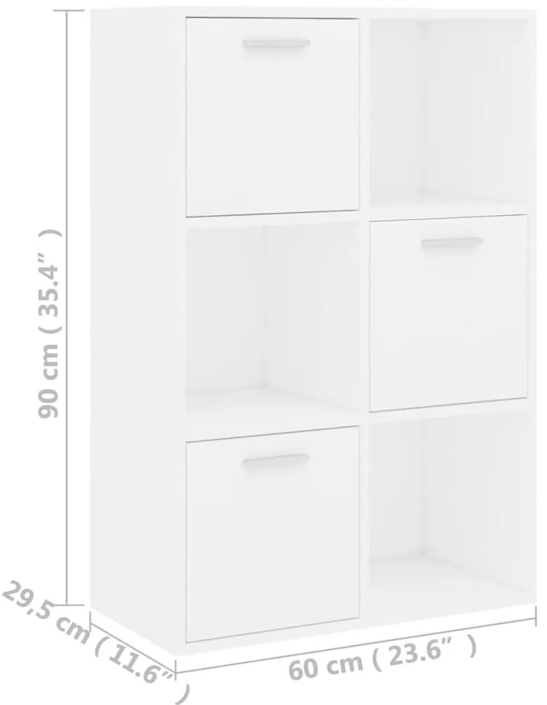 vidaXL Úložná skříňka bílá 60 x 29,5 x 90 cm dřevotříska
