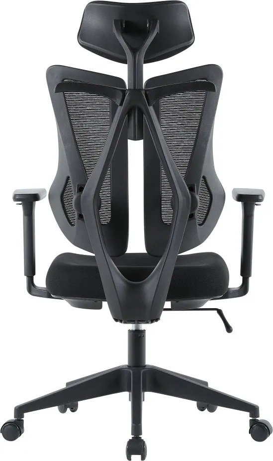 Kancelářská ergonomická židle MORA — síť / látka, černá