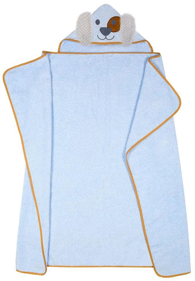 Dětská osuška s kapucí 120 x 100 cm Pejsek modrý